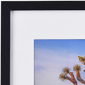 skyDrama Black 16x20 Picture Frames matted to 11x14 Photos, Polystyrene Glass for Wall Hanging-2 Sets.