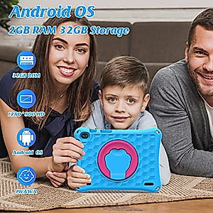Kids Tablet, 10 inch Tablet for Kids 32GB ROM+512GB Expand Android Tablets, Parental Control Toddler Tablet, 6000mAh Battery, 2GB RAM, Dual 2+8MP Camera, BT, Wifi Kids Tablet with Kid-Proof Case