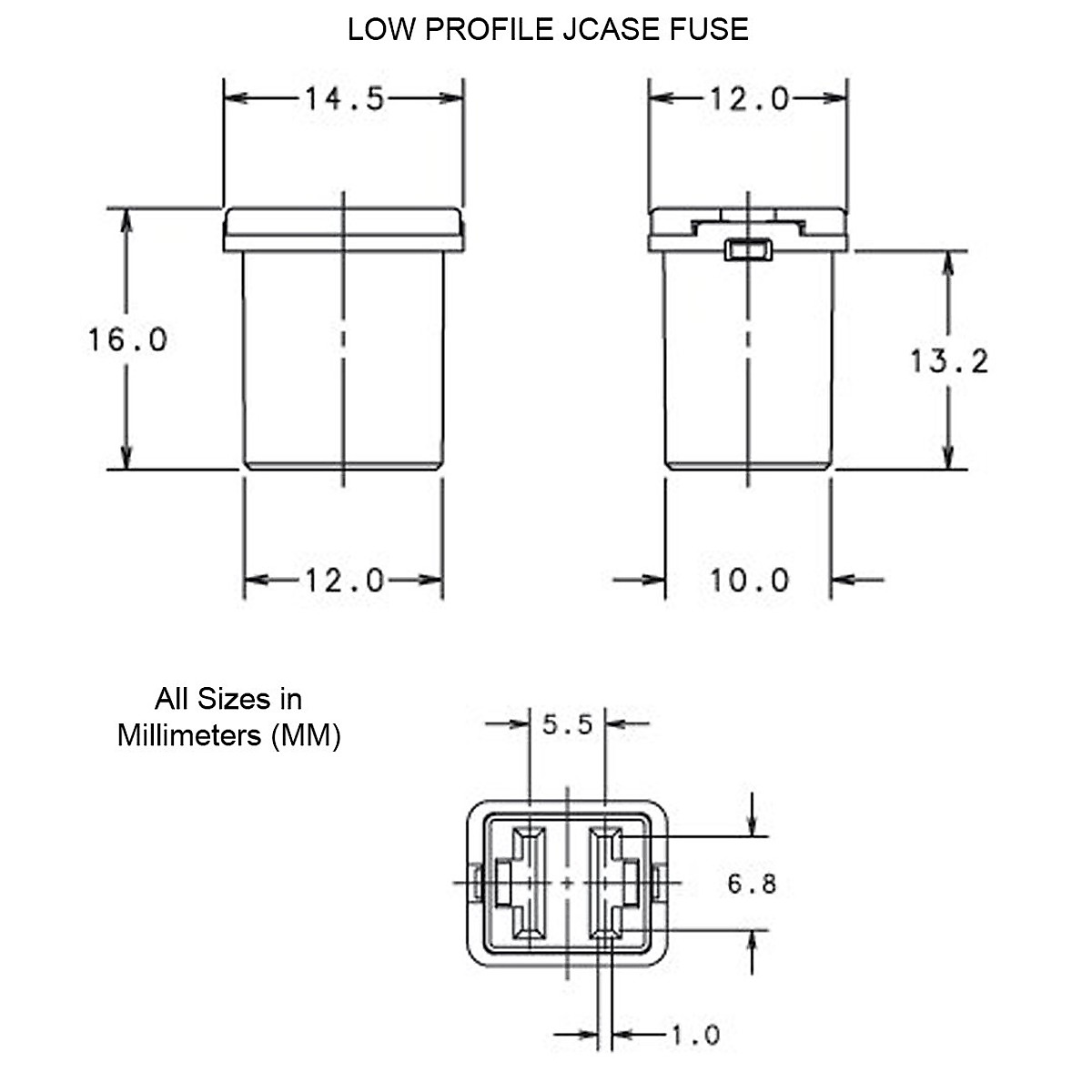 Truck Upfitters 30 pc Automotive Low Profile JCASE Compatible Box Shaped Fuse Kit for Foreign and Domestic Pickup Trucks, Cars and SUVs. Comes with Carrying case & 20, 25, 30, 40, 50, & 60 amp fuses!