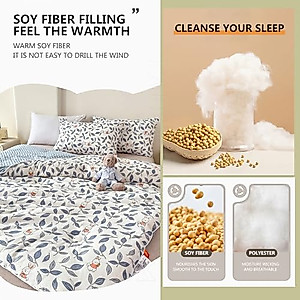 AOPPLSOT Winter Comforter Queen Size, Heavy Warm Quilt for Winter, Fluffy Quilts, Cotton+ Fiber, Thickened Winter Blanket,M,150 * 200cm 3kg