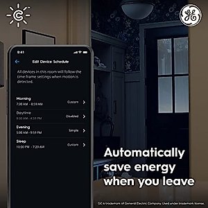 GE CYNC Smart Wire-Free Motion Sensor, Programmable, Bluetooth, Ambient Light Detection, Battery-Powered