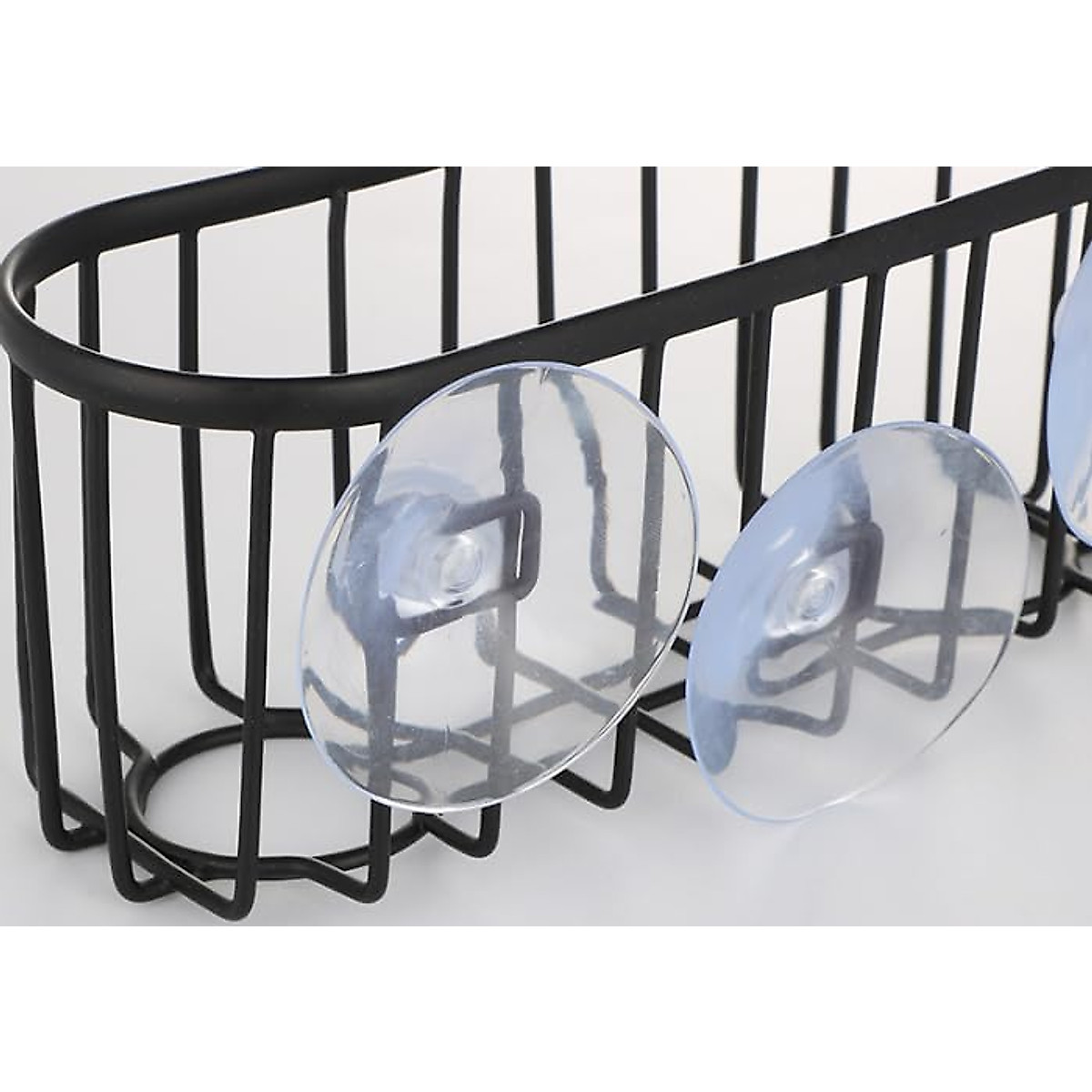 Generic Premium Kitchen Sink Organizer with Suction Cups for TWO Brushes, Sponges, Scrubbers, Soap, Kitchen (7.2 x 2.6 x 3 inches) = Sponge & Brushes NOT INCLUDED, medium, black