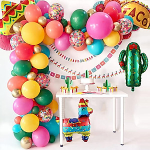 BALONAR 135Pcs DIY Summer Birthday Balloons Garland Kits with Balloons for Boys Girls Birthday Mexican Party Decorations Children Birthday Baby Shower Ceremony Anniversary Balloon Chain. (Colorful)