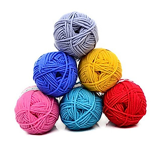 Garneck White Yarn Knitting Accessories Yarn for Knitting Yarn Storage Black Yarn Cotton Yarn Green Black Purple Red Blue Yellow Yarn Roving Crochet Soft Yarn Cotton Ball Baby Coarse Wool