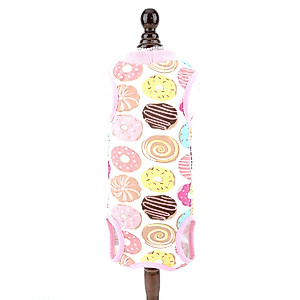 SMALLLEE_LUCKY_STORE Cat Professional Recovery Suit for Abdominal Wounds or Skin Diseases,E-Collar Alternative,Surgical After Surgery Wear Anti Licking for Small Medium Kitten Puppies,Donuts XL