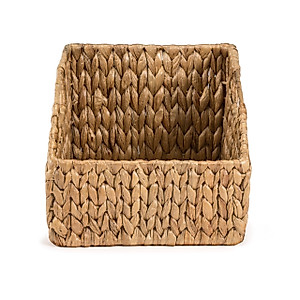 Southwestern Hand-Woven Slanted Nesting Baskets with Handles Natural (Set of 2) Brown Rustic Rattan Stacking
