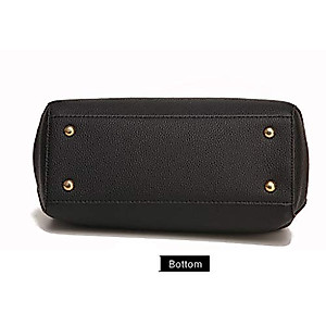 Andongnywell Ladies PU Leather Top Handle Satchel Handbags Shoulder Tote Bags Purses and Handbags with Bow Pendant