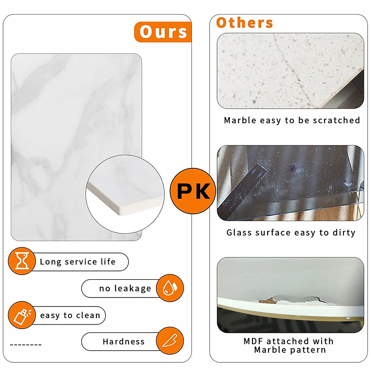 Wisfor Nesting Side Table Set of 2 Gold Marble Nesting Accent Table Set with Sintered Stone Desktop for Living Room