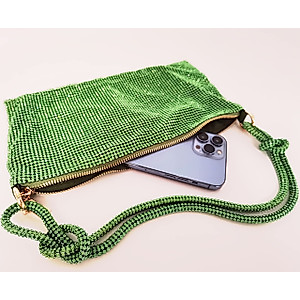 Rhinestone Hobo Bags for Womens Chic Sparkly Crystal Evening Handbag Shiny Purse Shoulder Bags for Travel Party Proms Gifts