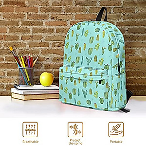 Cactus Plant Backpack Lightweight Backpacks Durable Laptop Backpack Shoulders Bag Hiking Travel Bag Casual Daypack