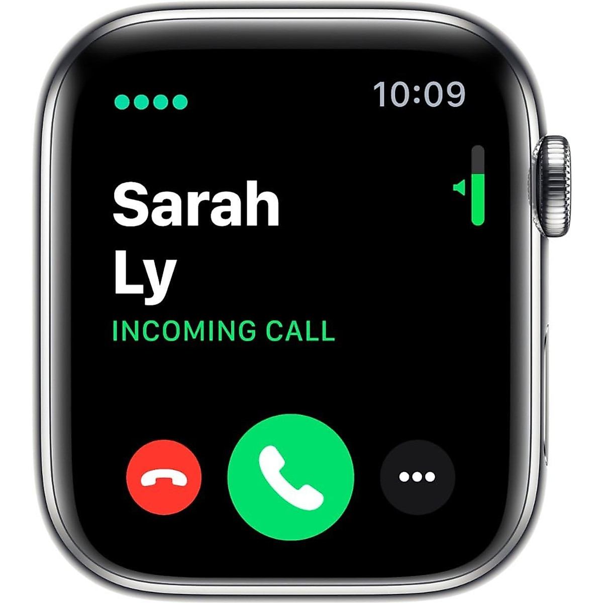 Apple Watch Series 4 (GPS + Cellular, 44MM) - Stainless Steel Case with White Sport Band (Renewed)