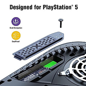 ACIDALIE Metal Cooling and Dust Proof Cover for Playstation 5 M.2 SSD Expansion Slot,Suitable for All PS5 M.2 NVMe SSD Heatsink,New Breathable Hole