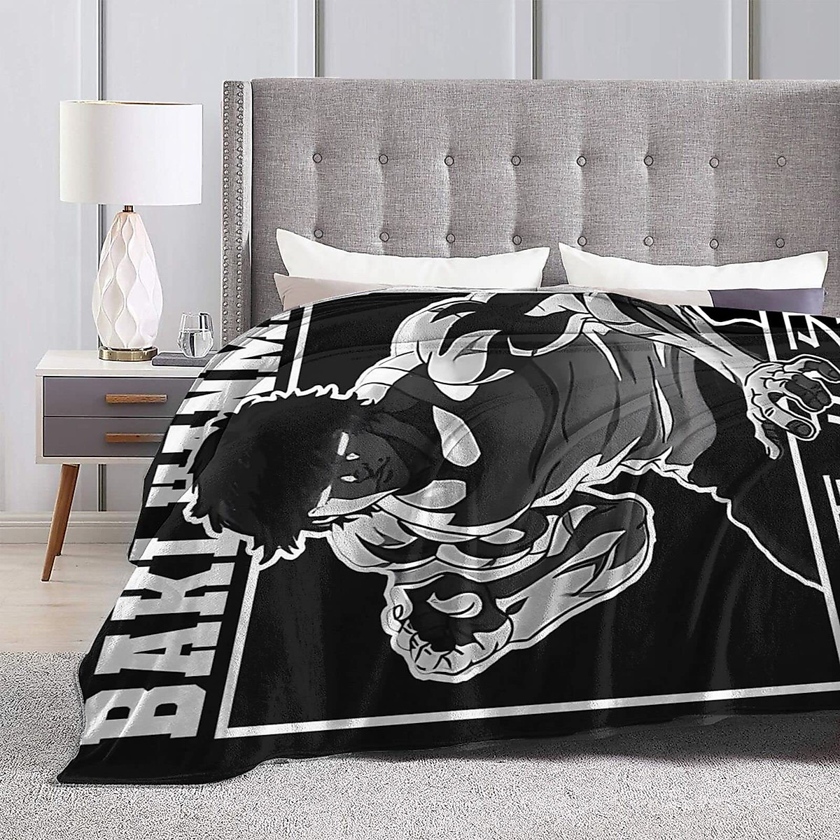 Anime Baki The Grappler Baki Hanma Throw Blanket Ultra-Soft Micro Fleece Cozy Warm Suitable for All Living Rooms/Bedrooms/Sofa 40"X30"