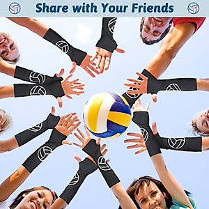 Minatee Volleyball Arm Sleeves Passing Hitting Forearm Sleeves with Protection Pads and Thumb Hole(2 Pairs,12 Inch)