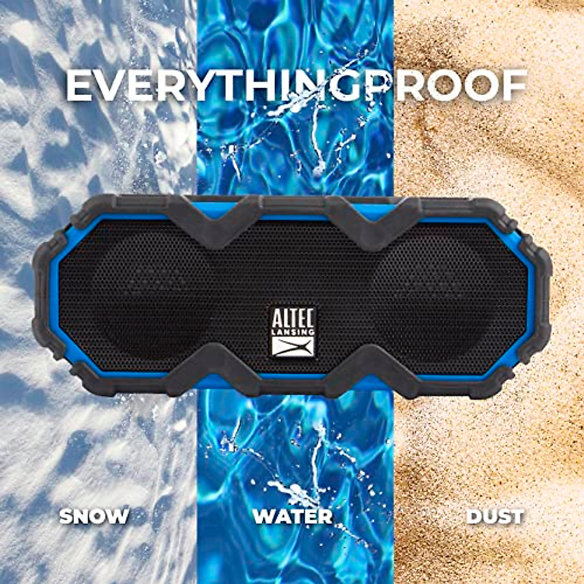 Altec Lansing IMW479 Mini LifeJacket Jolt Heavy Duty Rugged Waterproof Ultra Portable Bluetooth Speaker up to 16 Hours of Battery Life, 100FT Wireless Range and Voice Assistant (Royal Blue)