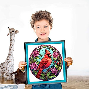 Cardinal Stamped Cross Stitch Kits - Counted Cross Stitch Kits for Beginners Adults,11 CT Patterns Dimensions Embroidery Kits Arts Craft Kits,for Gift and Home Decor 13.8 x 13.8inch