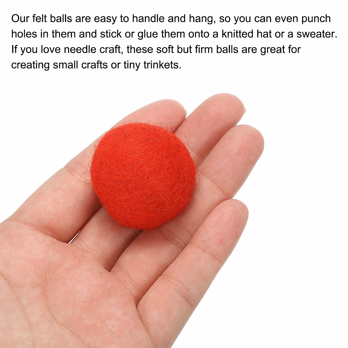 PATIKIL Wool Felt Balls Beads Wool Felting Pom 3cm 30mm Red for Home Crafts Handcrafts Project DIY Pack of 5
