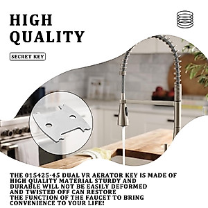 015425-45 Dual VR Vandal Proof Aerator Key fit for Moen kitchen faucet,kohler faucet,works on the commercial kitchen sink,sink faucet removal tool, Silver
