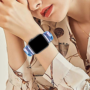 New Adjustable Tie dye Band Compatible with Apple Watch SE Series 7/6/5/4 40mm, Scrunchie Bands for Apple Watch SE, Soft Elastic Scrunchy Wristbands Replacement for iWatch 38mm Series 3/2/1