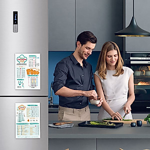 Kitchen Conversion Chart Magnet Cooking Measurement Refrigerator Magnet Thickened Double-sided Flip for Cooking Baking Tool Cookbook Accessories, White