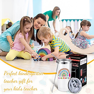Patelai Kindergarten Teacher Appreciation Gifts Kindergarten Travel Tumbler with Straw 20 oz Thank You Gifts for Kids Teacher Travel Mug Teacher Gifts for Graduation Teachers Birthday Gifts