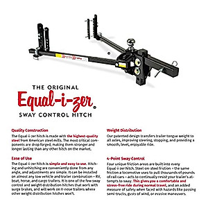 Equal-i-zer 4-Point Sway Control & Weight Distribution Hitch, 1,200/12,000 lbs, 90-00-1269, Includes Standard Hitch Shank & Pre-Installed Hitch Ball