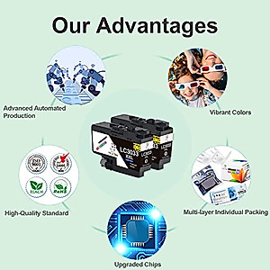 MS DEER Compatible LC3033 Ink Cartridges Replacement for Brother LC3033 XXL Ink Cartridge Black LC3033XXL LC3033BK LC3035 Super High Yield for MFC-J995DW MFC-J805DW MFC-J815DW MFCJ995DW Printer 2-Pack