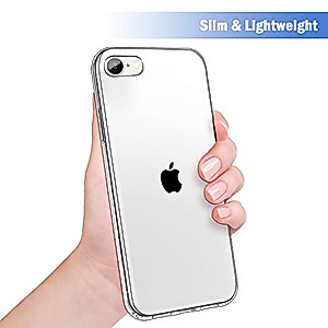 JJGoo Compatible with iPhone SE Case 2022/2020, for iPhone 7 8 Case Clear Soft Transparent Shockproof Protective Slim Thin Bumper Phone Cover for iPhone SE 3 / SE 2, 4.7inch