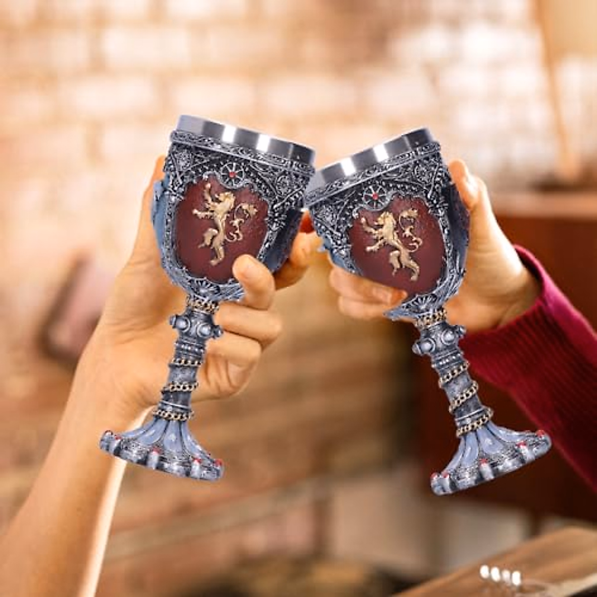 Medieval Dragon Goblet, Dragon Wine Goblet Chalice Cup Wine Glass Chalice Goblet Unique Stainless Steel Drinking Vessel for Cocktail Beer Birthday Gift Dragon Collector Themed Party Decoration Prop