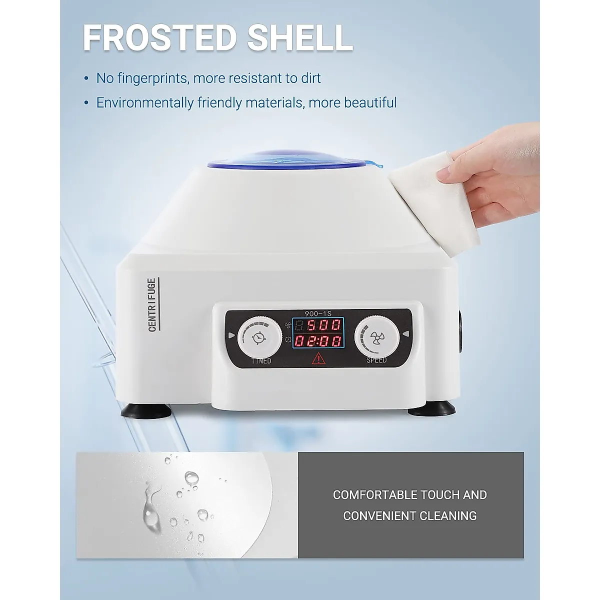 Mxmoonant Centrifuge Machine LCD Display Digital Desktop Electric Centrifuges, with Time & Speed Adjustable, 10ML*6 Rotors for Lab School Science Plasma Research (900-1-Plus) (Green)