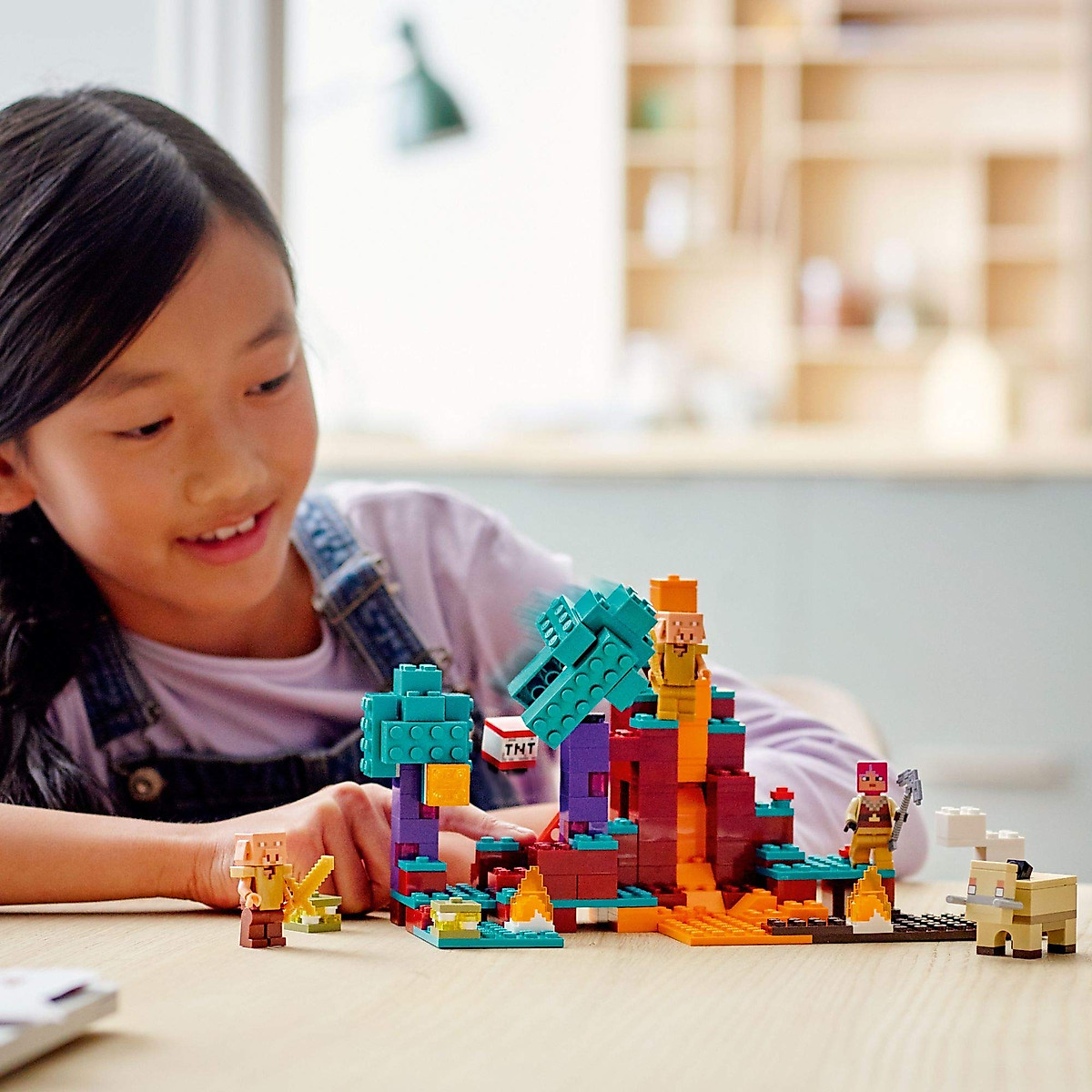 LEGO Minecraft The Warped Forest 21168 Hands-on Minecraft Nether Creative Playset; Fun Warped Forest Building Toy Featuring Huntress, Piglin and Hoglin (287 Pieces)