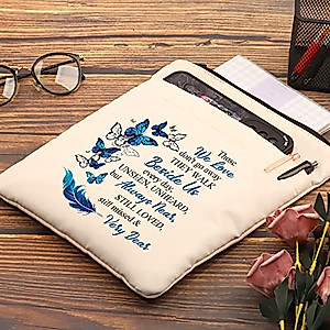 Zuo Bao Memorial Book Pouch In Memory Of Dad Mom Sympathy Gift Those We Love Don't Go Away Loss Book Sleeve For Her(Those we love don't go away)