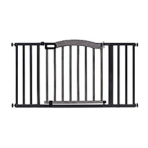 Summer Infant Summer Decorative Wood & Metal Safety Baby Gate, Fits Openings 36" to 60" Wide, Taupe Wood & Metal Finish, for Doorways, 32" Tall Walk-Through Baby & Pet Gate, Gray, One Size