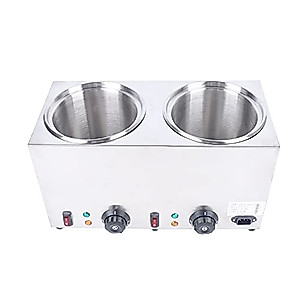 Cheese Warmer with Pump, Electric Nacho Cheese Dispenser with 2 * 2L Insert Pots, Stainless Steel Hot Cheese Dispenser for Salad Jam Seasoning Sauce