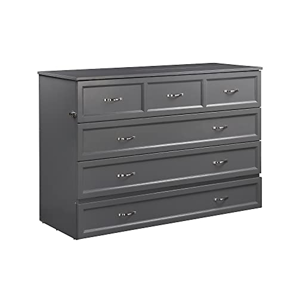 AFI Deerfield Murphy Bed Chest with Charging Station, Queen, Grey
