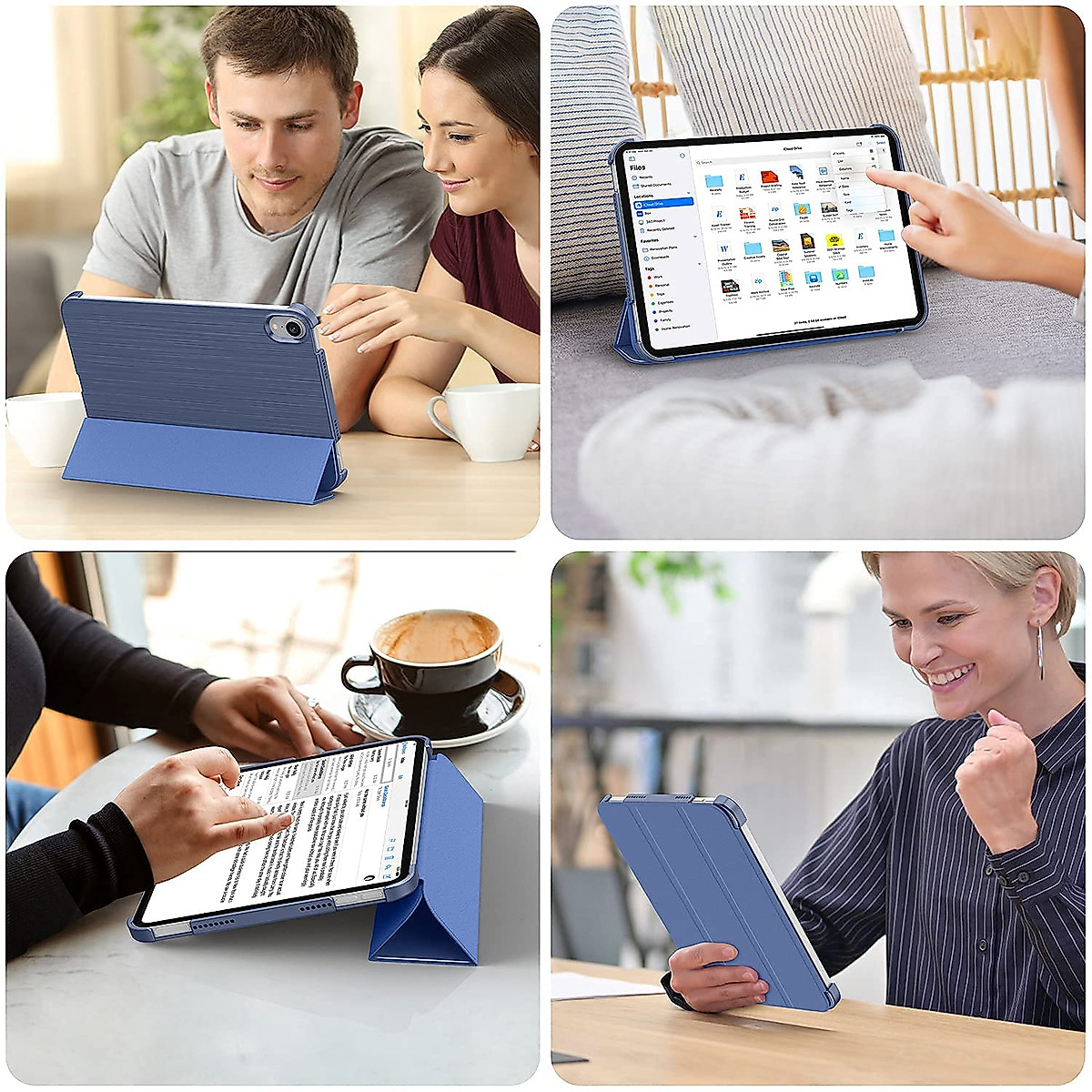 Soke for iPad Mini 7 Case A17 Pro, iPad Mini 7th/6th Generation 2024/2021- [Slim Trifold Stand + Auto Wake/Sleep], Protective Hard PC Back Cover for Apple iPad Mini 7/6 Gen 8.3 Inch - Navy