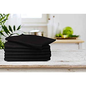 Urban Villa Christmas Kitchen Towels Premium Quality 100% Cotton Solid Kitchen Towels Set of 6 Ultra Soft Size 20X30 Inches Black Color Kitchen Towel Highly Absorbent Kitchen Towels