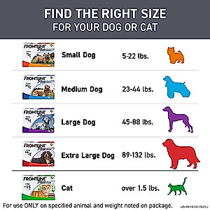 FRONTLINE® Plus for Dogs Flea and Tick Treatment (Small Dog, 5-22 lbs.) 3 Doses (Orange Box)