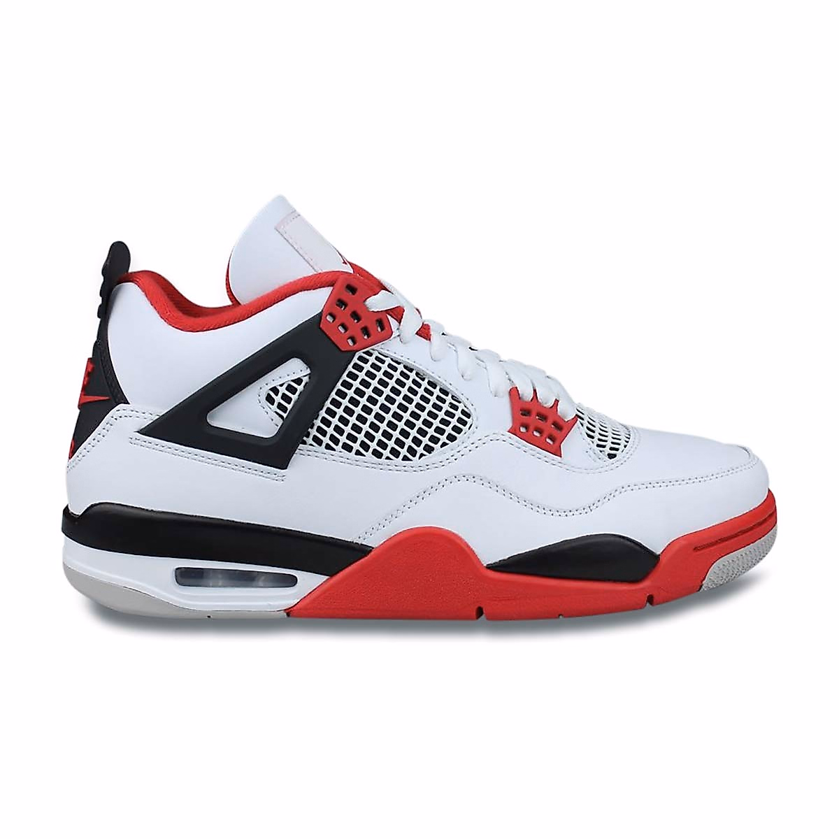 Nike Men's Air Jordan 4 Retro Fire Red 2020", White/Fire Red/Black/Tech Grey, 9