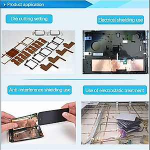 AIYUNNI Copper Foil Tape (1/2-inch x 33 FT) with Double-Sided Conductive Adhesive for Guitar & EMI Shielding,Stained Glass Making,Electrical Repairs,Paper Circuits,Soldering,Grounding,DIY Copper Tape