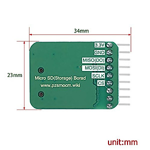 Pzsmocn Micro-SD/TF Memory Card Reader Adapter Slot Socket Module (2 Pcs) Compatible with Raspberry Pi and Arduino Board. for Smart Homes, Offices, 3D Printer and Teaching Interact with Robots.
