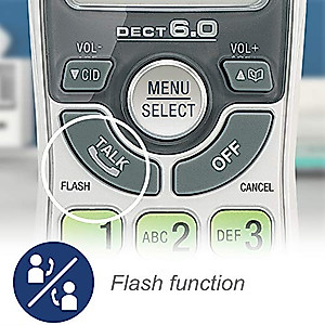 VTech CS6124 DECT 6.0 Cordless 2K DCI 1080p Phone with Answering System and Caller ID/Call Waiting, White with 1 Handset