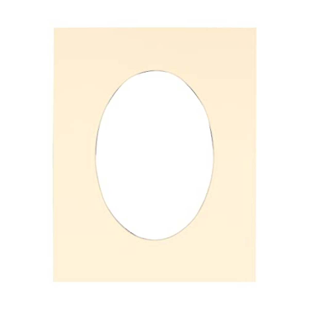 8.5x11 Mat Bevel Cut for 5.5x8.5 Photos - Precut Cream Oval Shaped Photo Mat Board Opening - Acid Free Matte to Protect Your Pictures - Bevel Cut for Family Photos, Pack of 1 Matboard