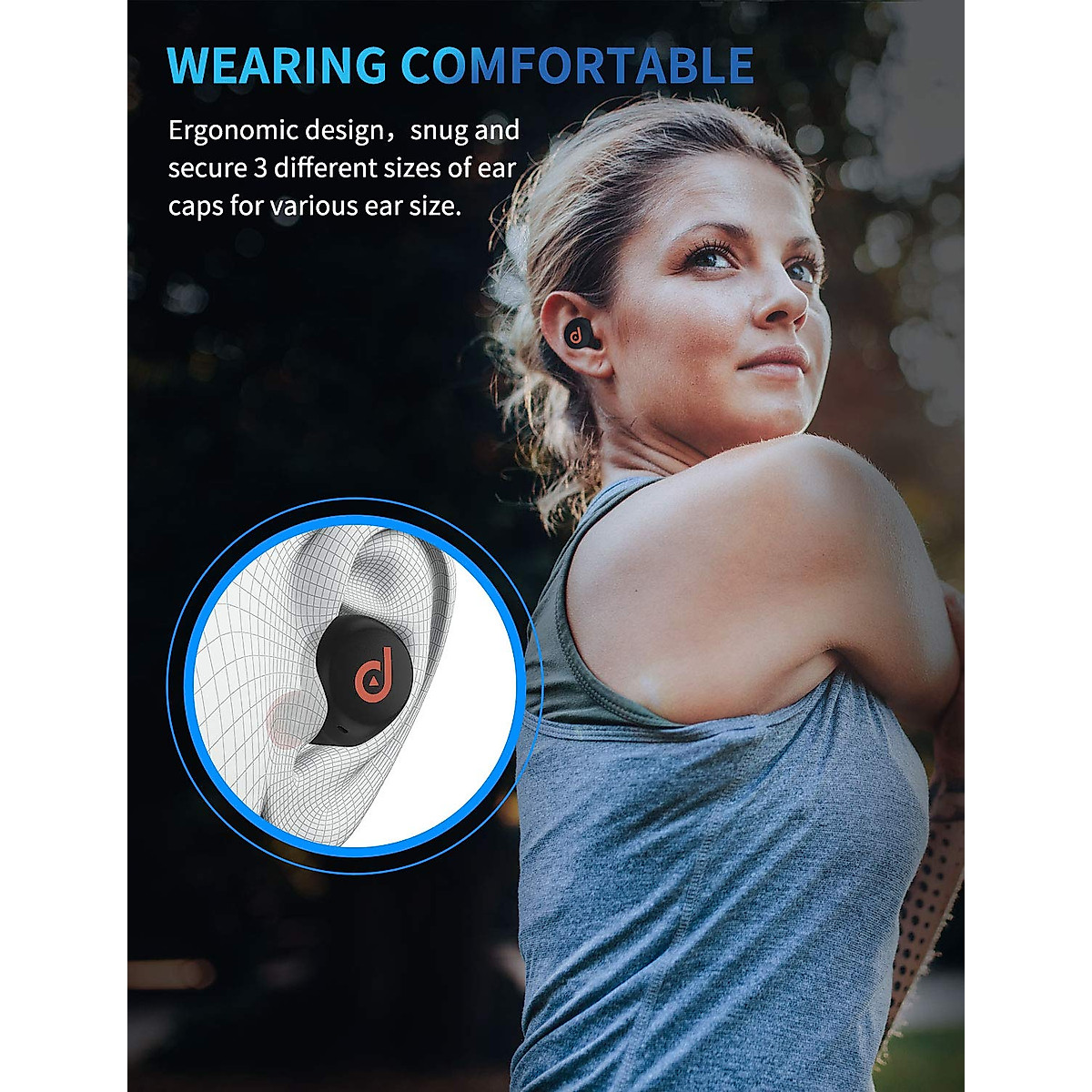 dyplay Wireless Earbuds Bluetooth 5.0 True Wireless Headphones in-Ear Stereo USB-C Quick Charge Waterproof TWS Wireless Earbuds with aptX 3D Stereo Sound,Single Mode Touch Control and CVC 6.0 Mic