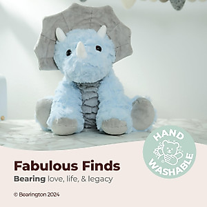 Bearington Tracer The Triceratops Dino Plush, 11.5 Inch Dinosaur Stuffed Animal