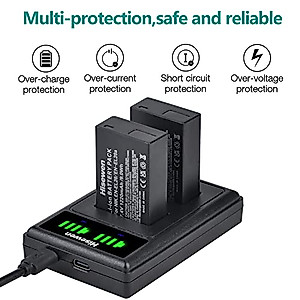 Hisewen EN-EL20 EN-EL20a Battery and Dual Charger for Nikon Coolpix P950, P1000, DL24-500, Coolpix A, 1 AW1, 1 J1, 1 J2, 1 J3, 1 S1, 1 V3 Digital Camera.