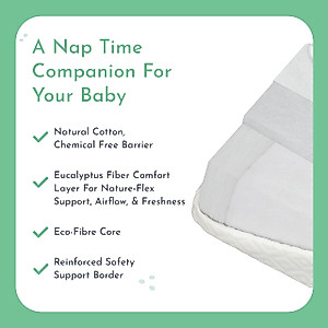 Evolur Sleep Comfort Lite Plus with Natural Eucalyptus Fiber Crib and Toddler Mattress, Greenguard Gold Certified