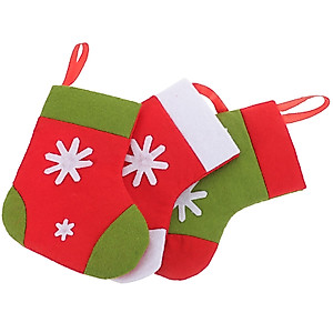 Abaodam 3pcs Decor Socks Cutlery Pouch Tableware Pouch Xmas Party Cutlery Sock Adorable Tableware Bag Festival Silverware Holder Fork Cutter Fork Bag Cloth Banquet Party Supplies Christmas
