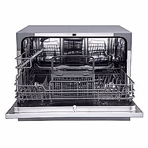 EdgeStar DWP62BL 6 Place Setting Energy Star Rated Portable Countertop Dishwasher - Black
