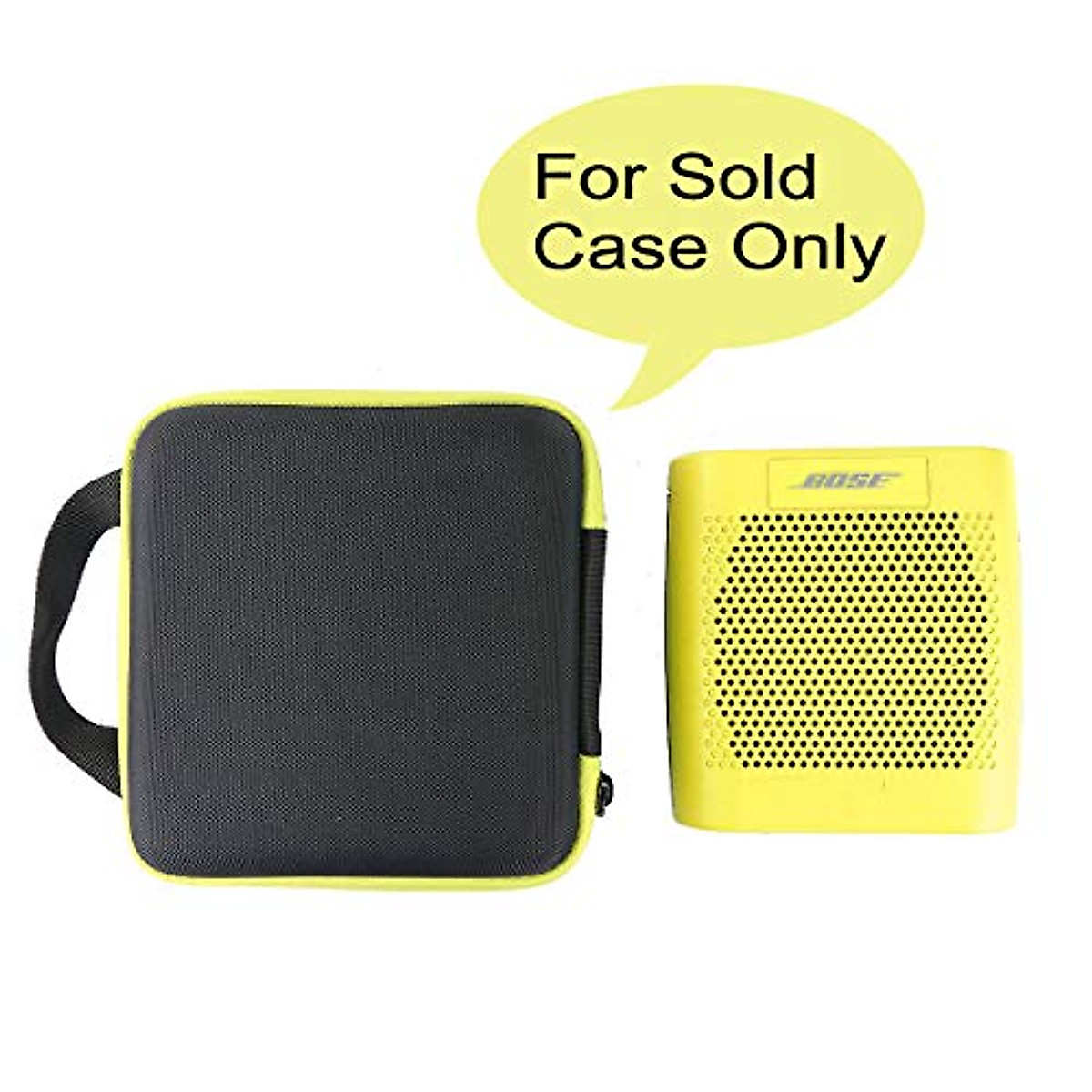 co2CREA Hard Travel Case Replacement for Bose SoundLink Color 2 Bluetooth Speaker II (Black Case + Yellow Citrus Zipper)